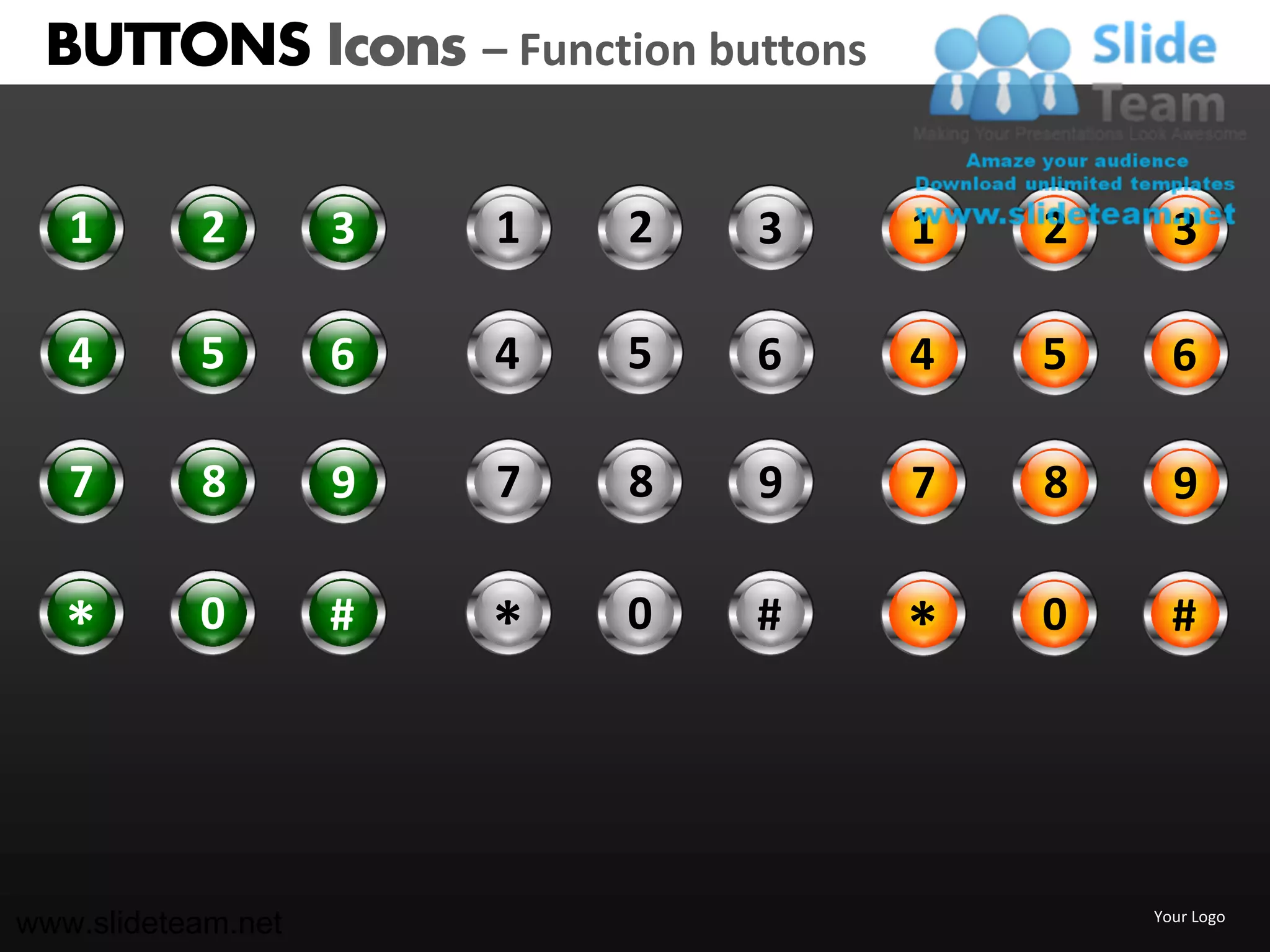 Buttons icons powerpoint presentation slides. | PDF