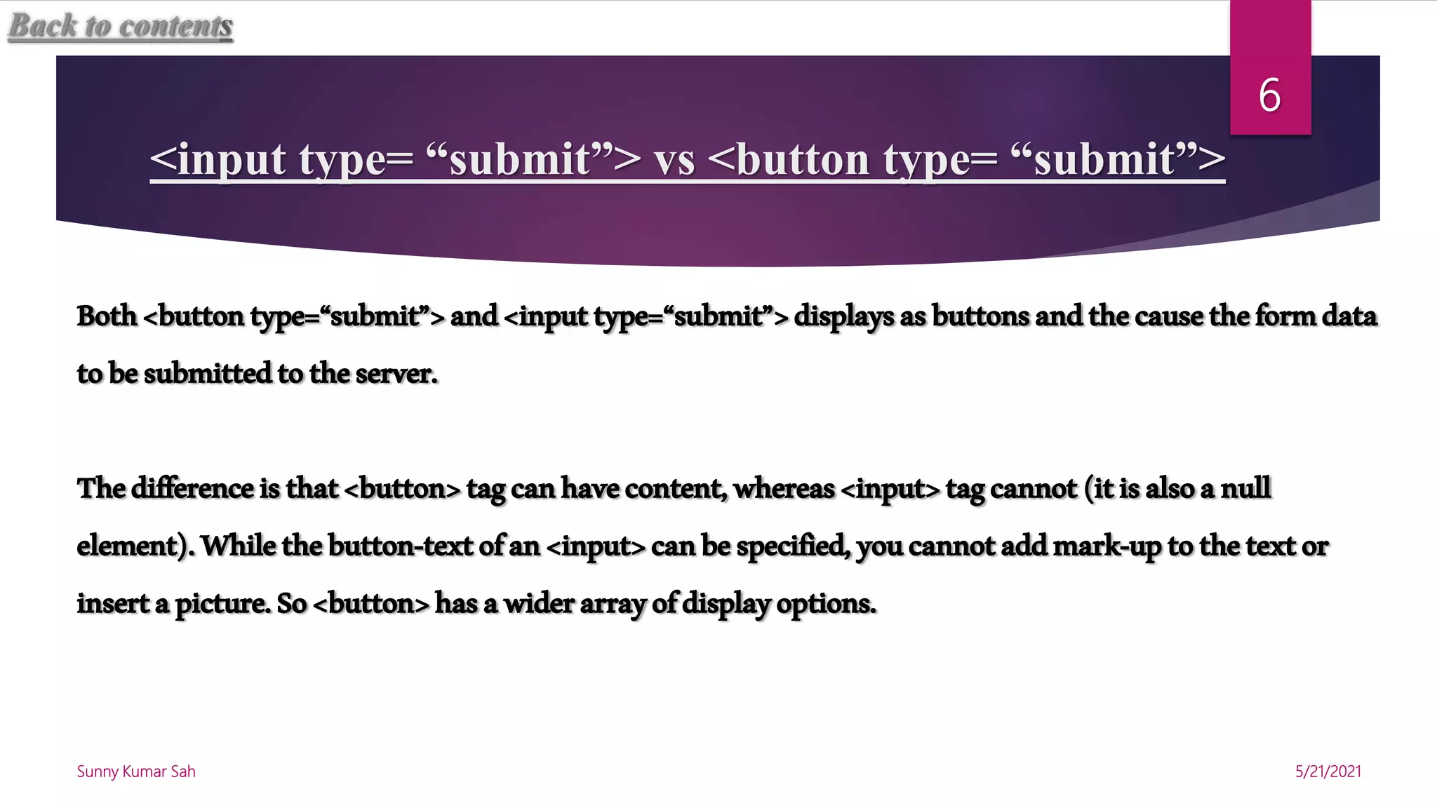 Button tag ppt | PPTX | Web Design and HTML | Internet