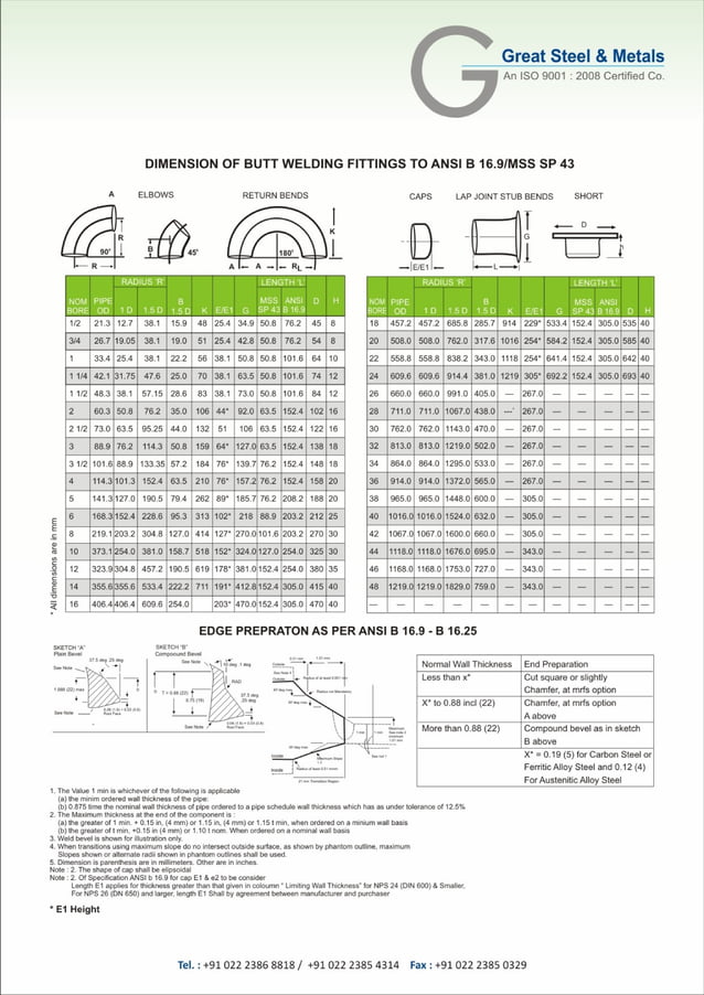 GSM BUTWELD FITTINGS BROCHURE | PDF