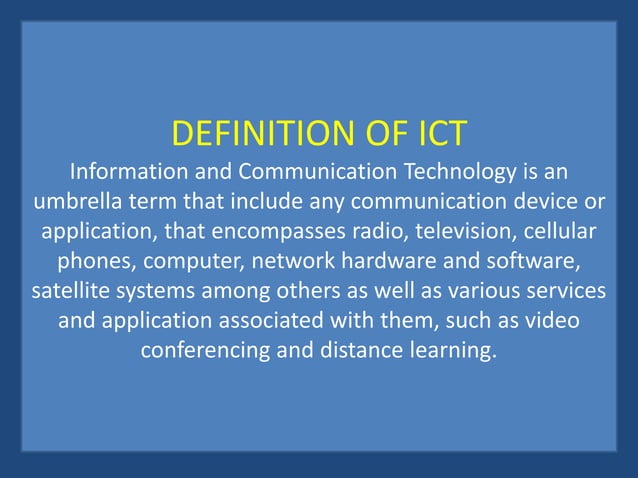 Introduction to ICT and its application to Instructional Materials ...