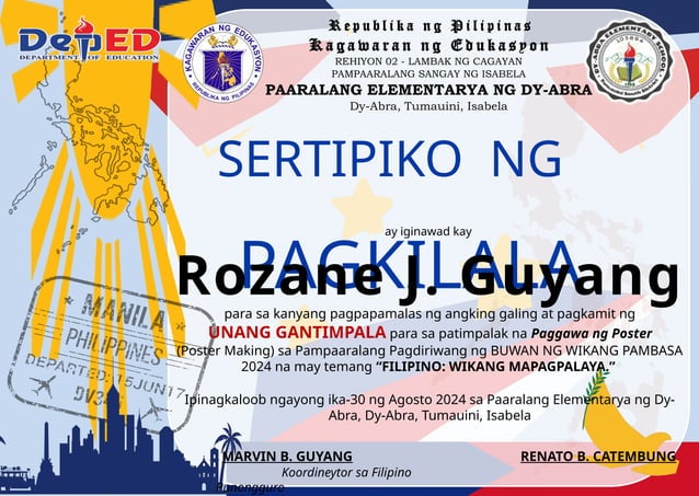 Buwan ng Wika 2024 Celebration Certificate.pptx