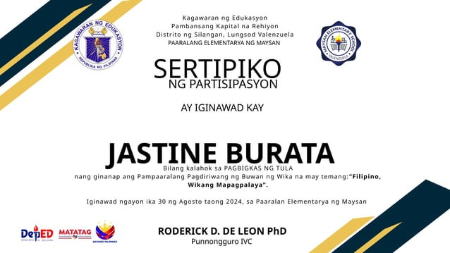 BUWAN NG WIKA SERTIPIKO sample certificate.pptx