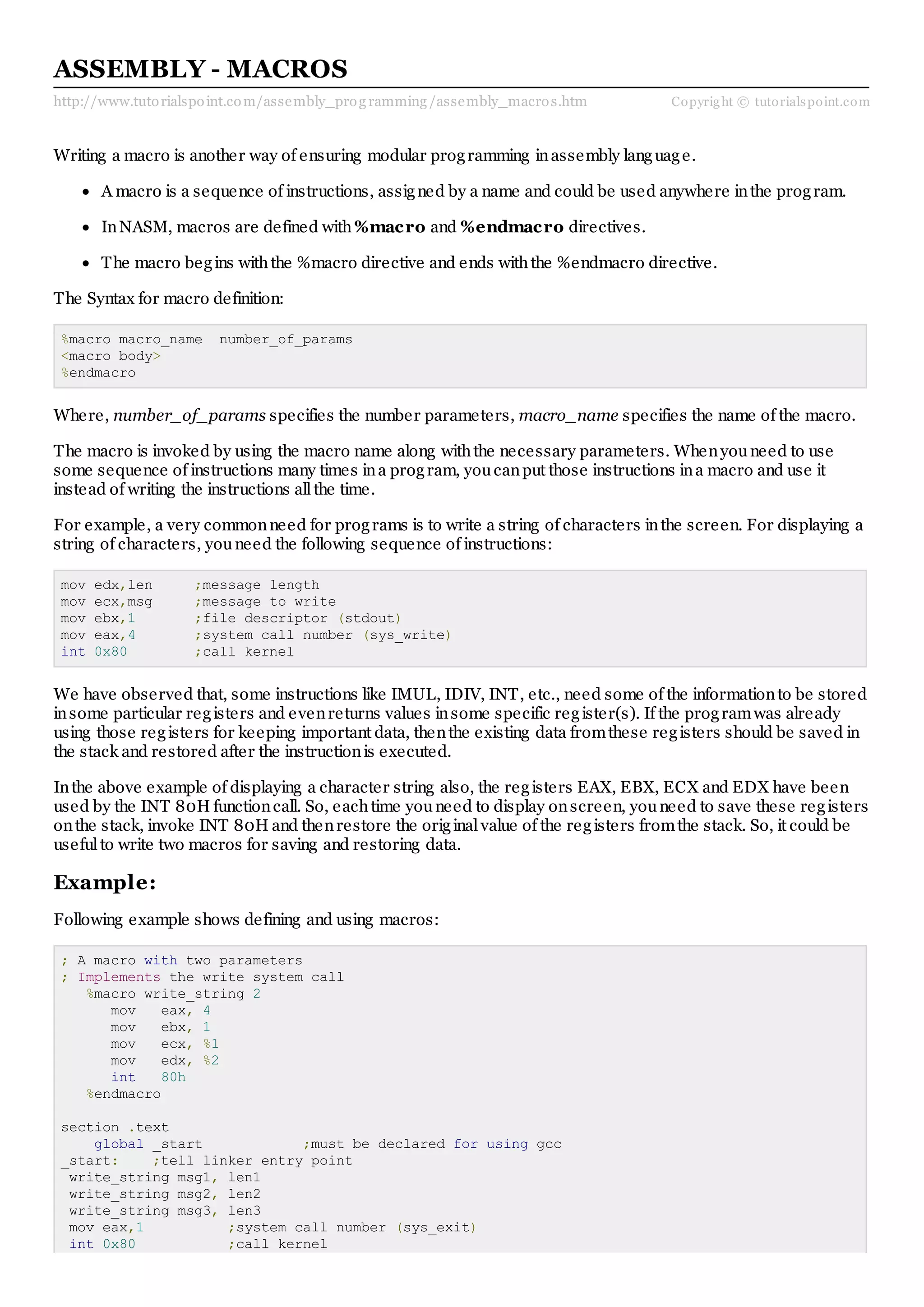 N_Asm Assembly macros (sol) | PDF
