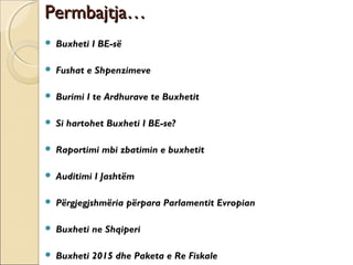 Buxheti i Bashkimit Evropian | PPT