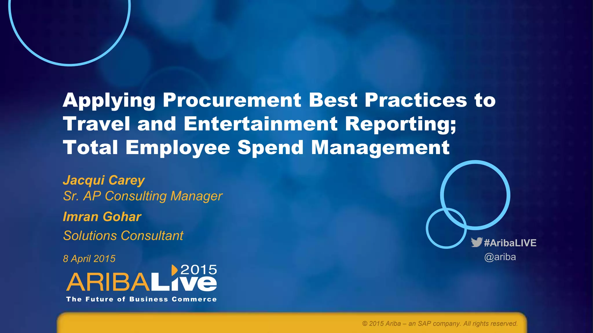 Applying Procurement Best Practices to Travel & Entertainment Expenses ...