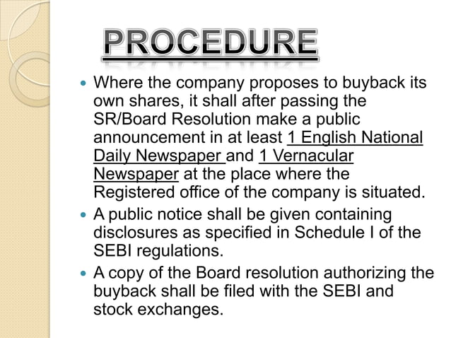 Buy back of shares | PPTX