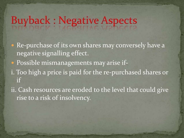 Buy back of shares | PPTX
