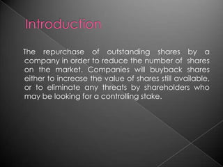 Buy back of shares | PPTX