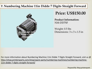 Buy Numbering Machine Spare Parts at Shop.PrintersParts.com