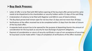 Buy Back of Securities - Mehta & Mehta | PPTX