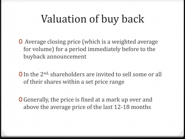 Buy back of shares | PPT