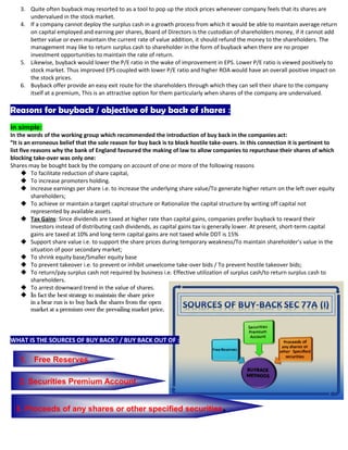 Buy bak of equity shares | PDF
