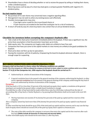 Buy bak of equity shares | PDF