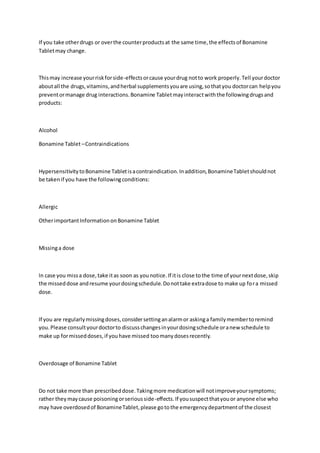 Buy bonamine tablet | PDF