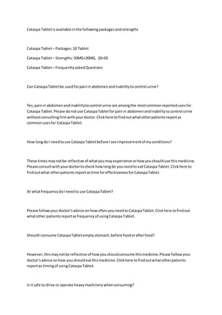 Buy cataspa tablet | DOCX | Pharmaceutical Drugs | Medical Health