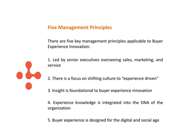 Buyer Experience Innovation: Five Management Principles | PPT