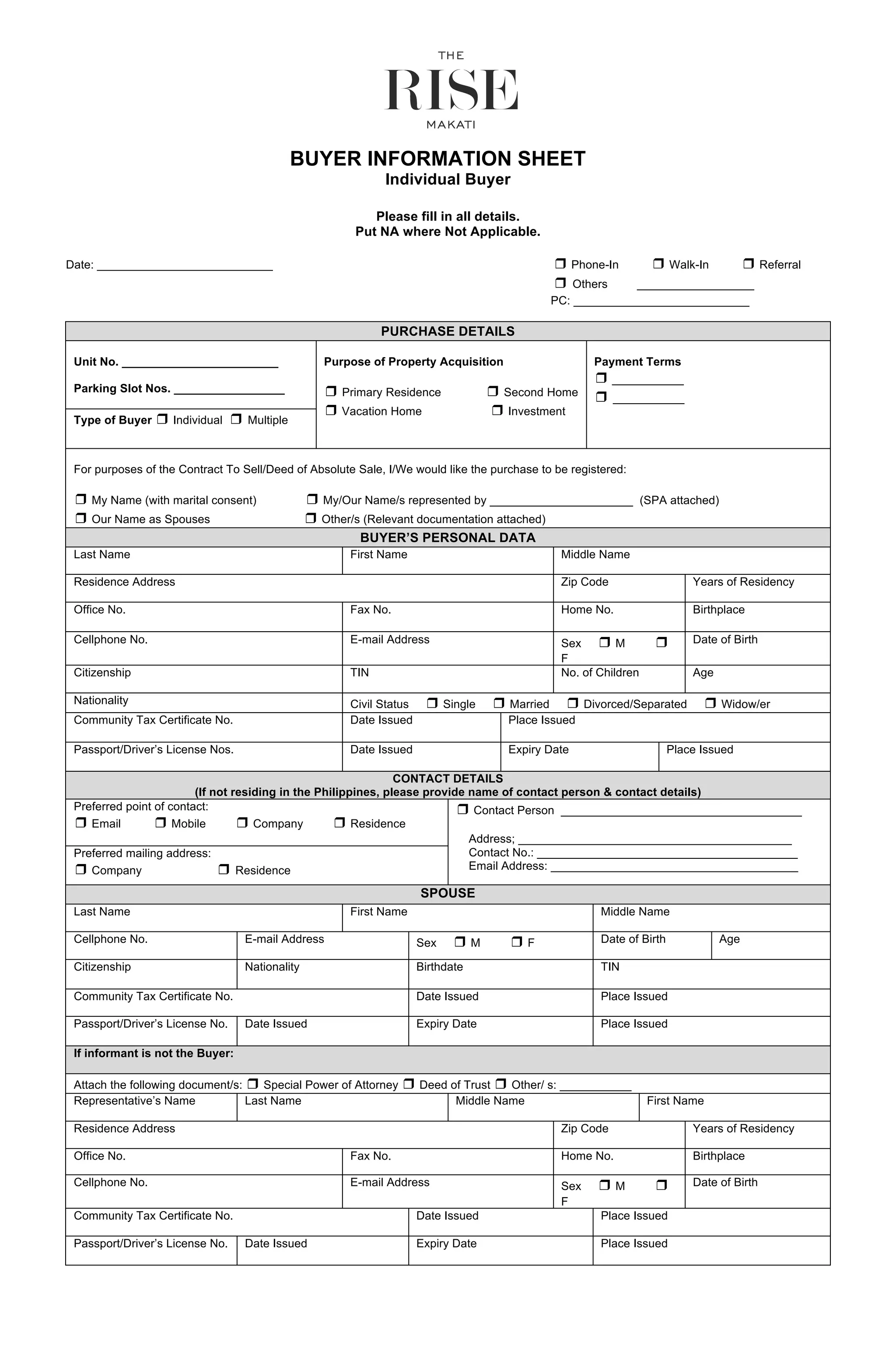 Buyer Information Individual Buyer | PDF