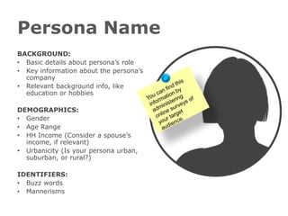 HubSpot Guide to Buyer Persona Creation | PPT