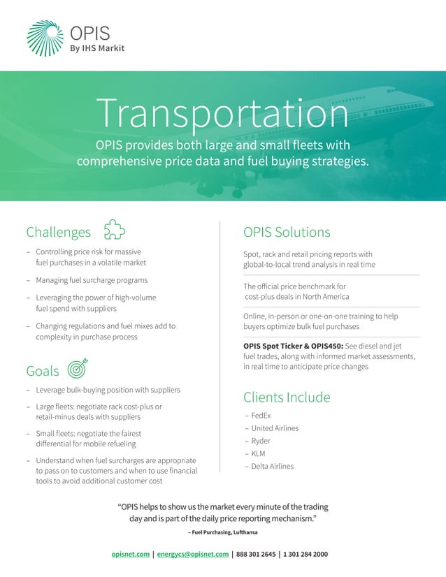 OPIS Buyer Persona: Transportation | PDF