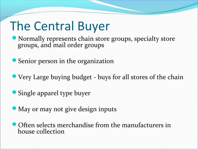 Buyer profiles + Types of buyers- Retail and Fashion Merchandising | PPT