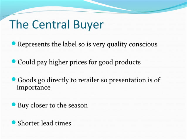 Buyer profiles + Types of buyers- Retail and Fashion Merchandising | PPT