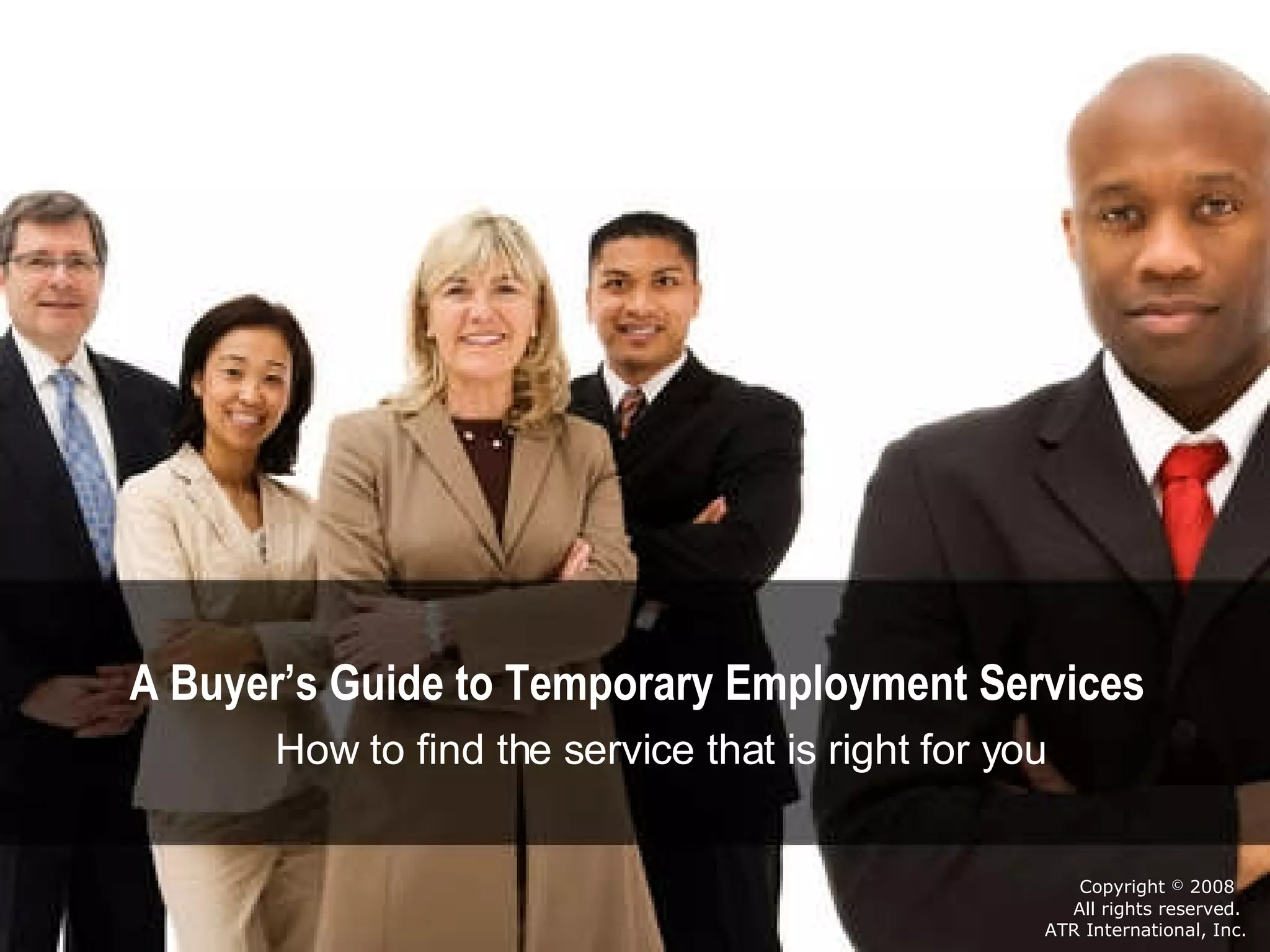Buyers Guide To Temporary Employee Services | PPT