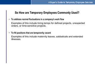 Buyers Guide To Temporary Employee Services | PPT