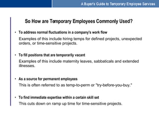 Buyers Guide To Temporary Employee Services | PPT
