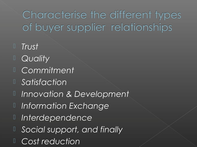 Buyer supplier relationship | PPT