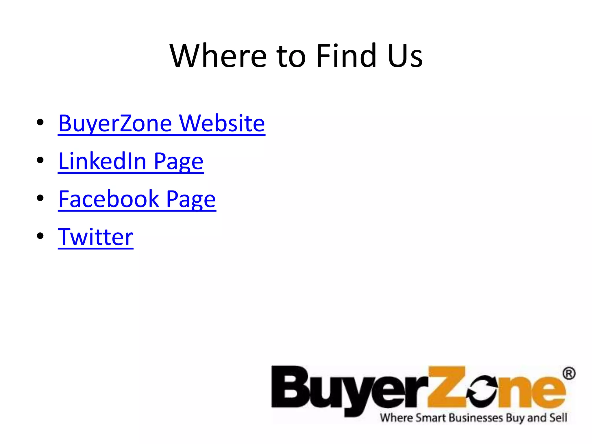 BuyerZone Presentation | PPT
