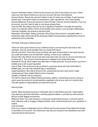 Top Site to Buy GitHub Account for Proven Projects | PDF