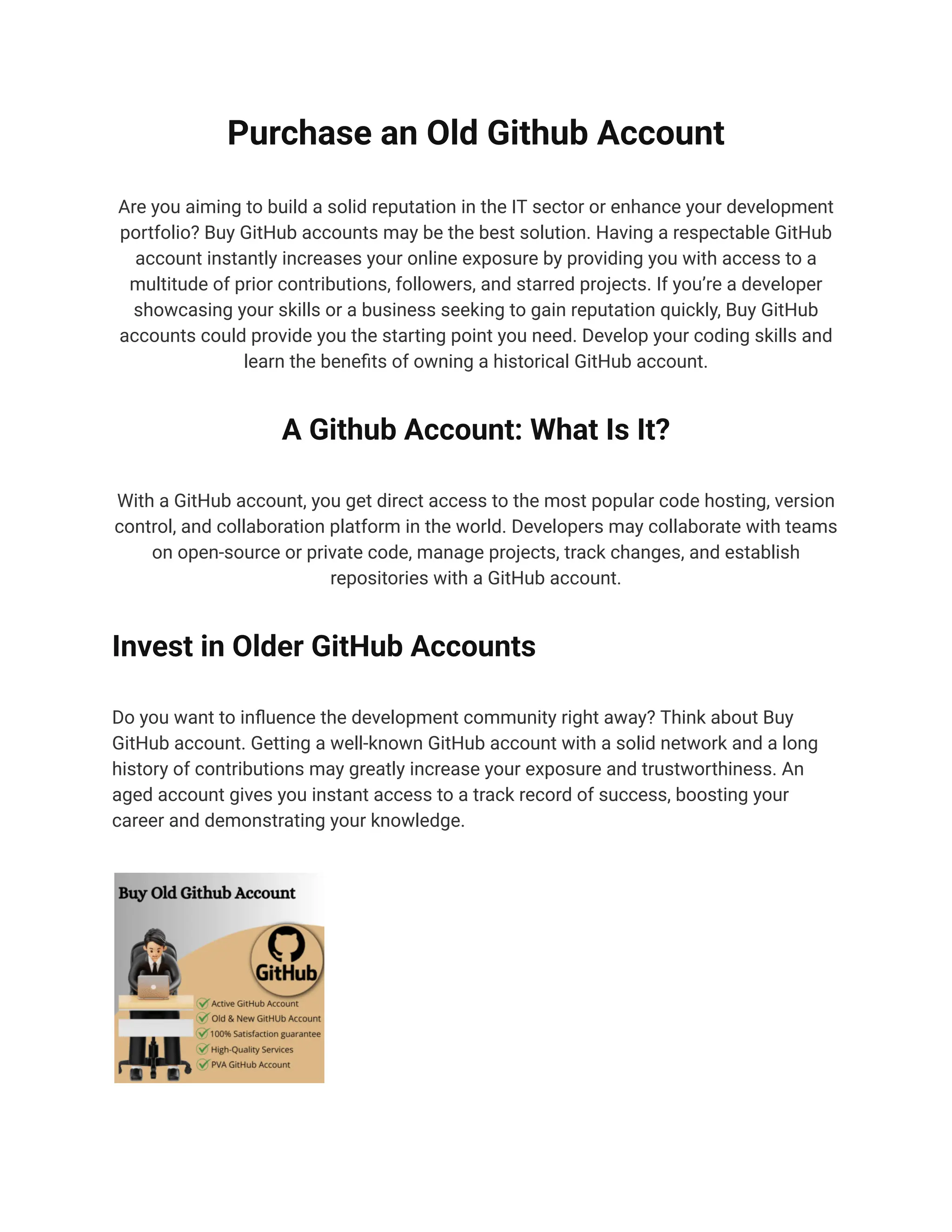 Purchase an Old Github Account . | PDF