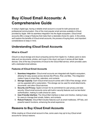 Top 10 account to Buy iCloud Email Accounts | PDF