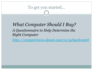 Buying A Computer | PPT | Computing | Technology & Computing