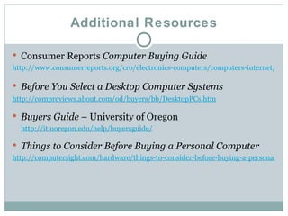 Buying A Computer | PPT | Computing | Technology & Computing