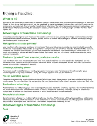Buying a Franchise | PDF
