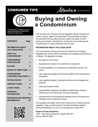 Buying and Owning A Condo in Alberta | PDF | Real Estate Industry ...