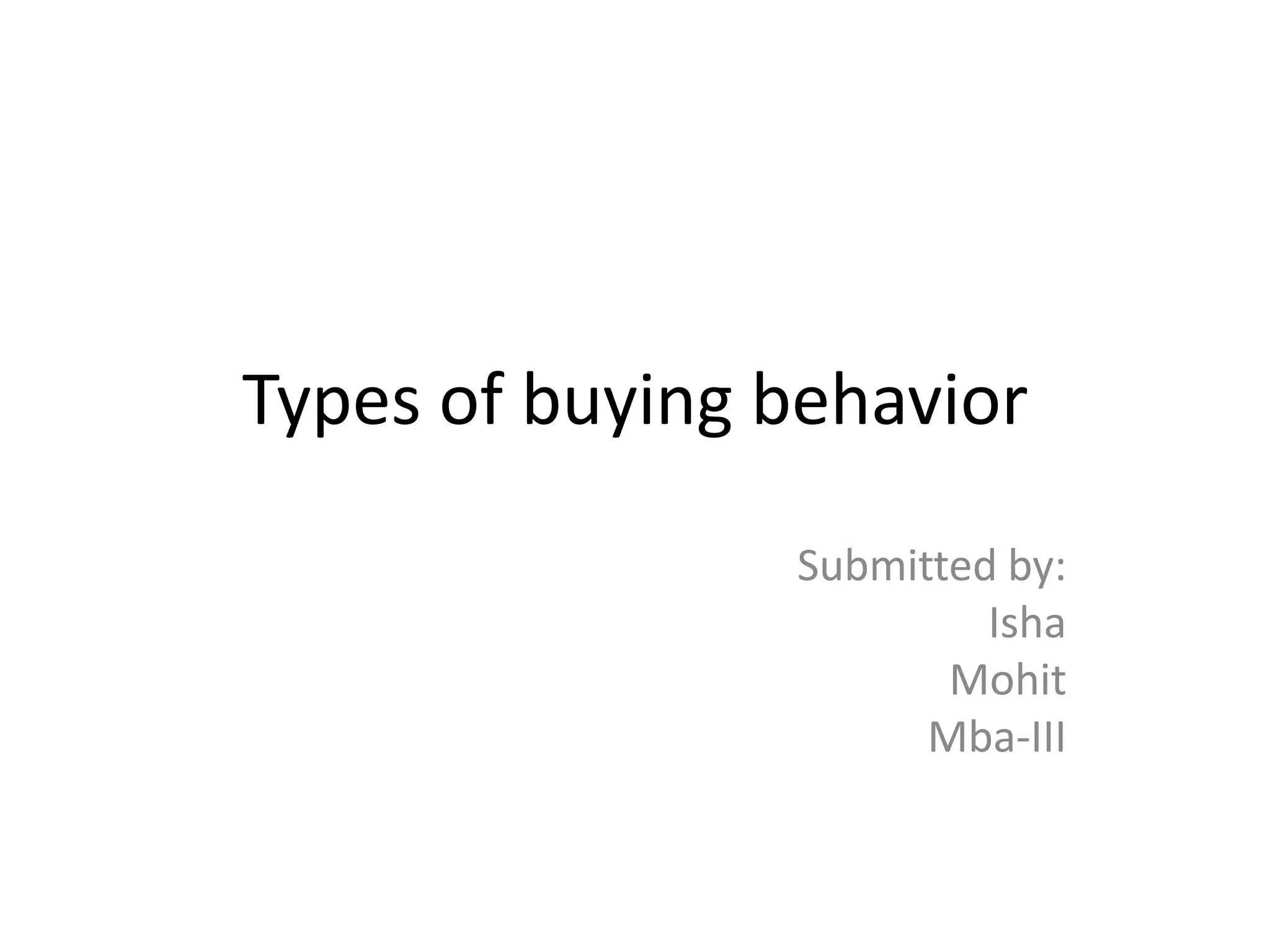 Buying behaviour ppt | PPT