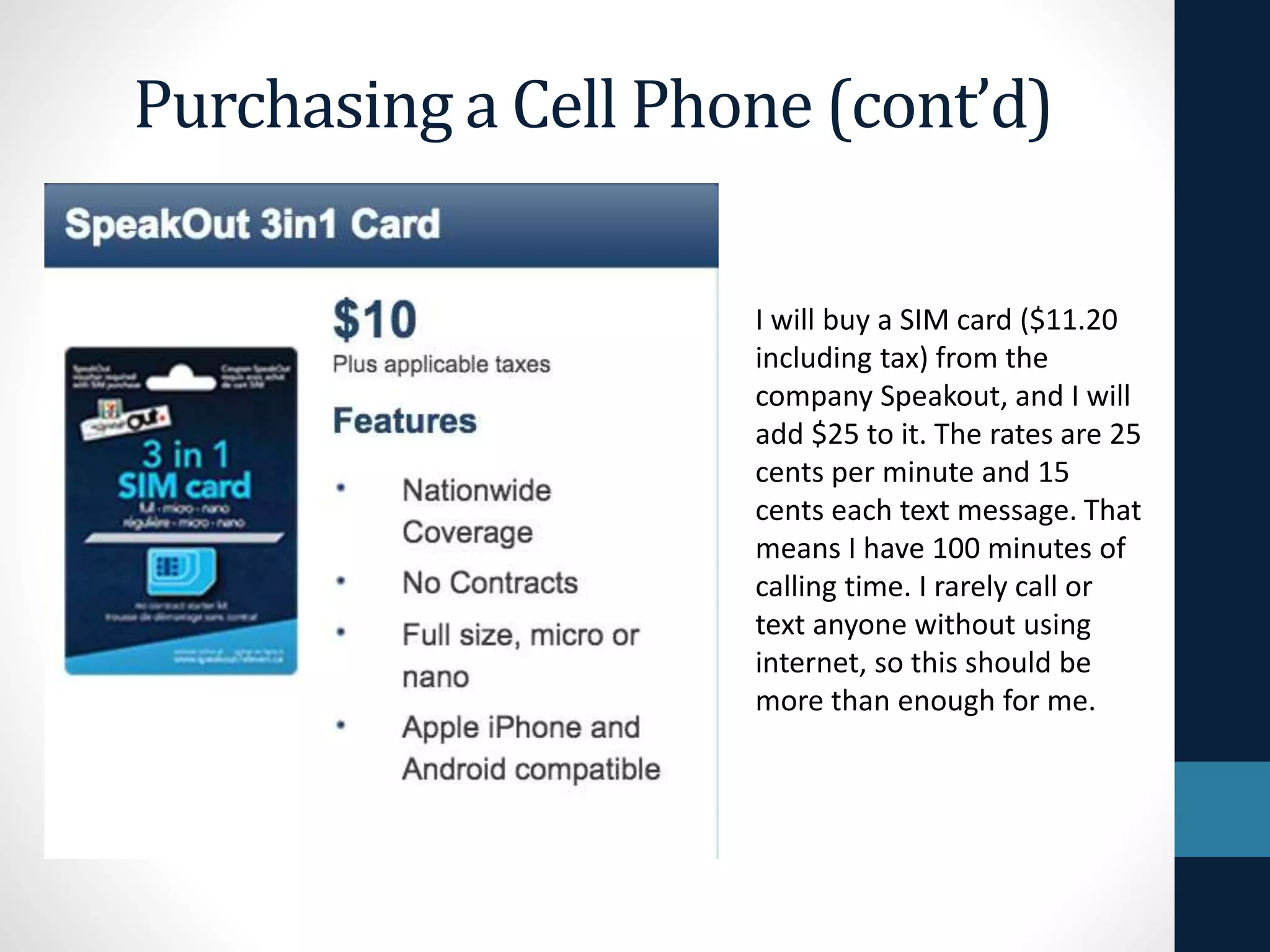 Buying cellphone | PPTX | Phone Services | Home Utilities