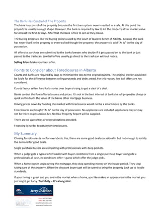 Buying Foreclosures in Alberta | PDF