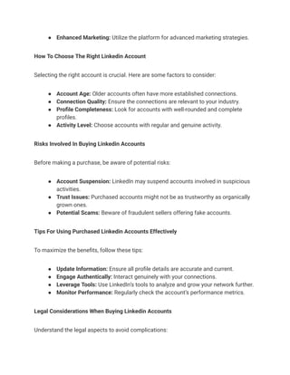 Buying LinkedIn Accounts: A Complete Guide | PDF | Free Download