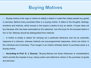 Buying motives and buying process | PPTX