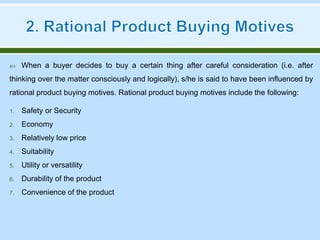 Buying motives and buying process | PPTX