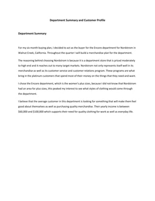 6 Month Buying Plan: Nordstrom | DOCX