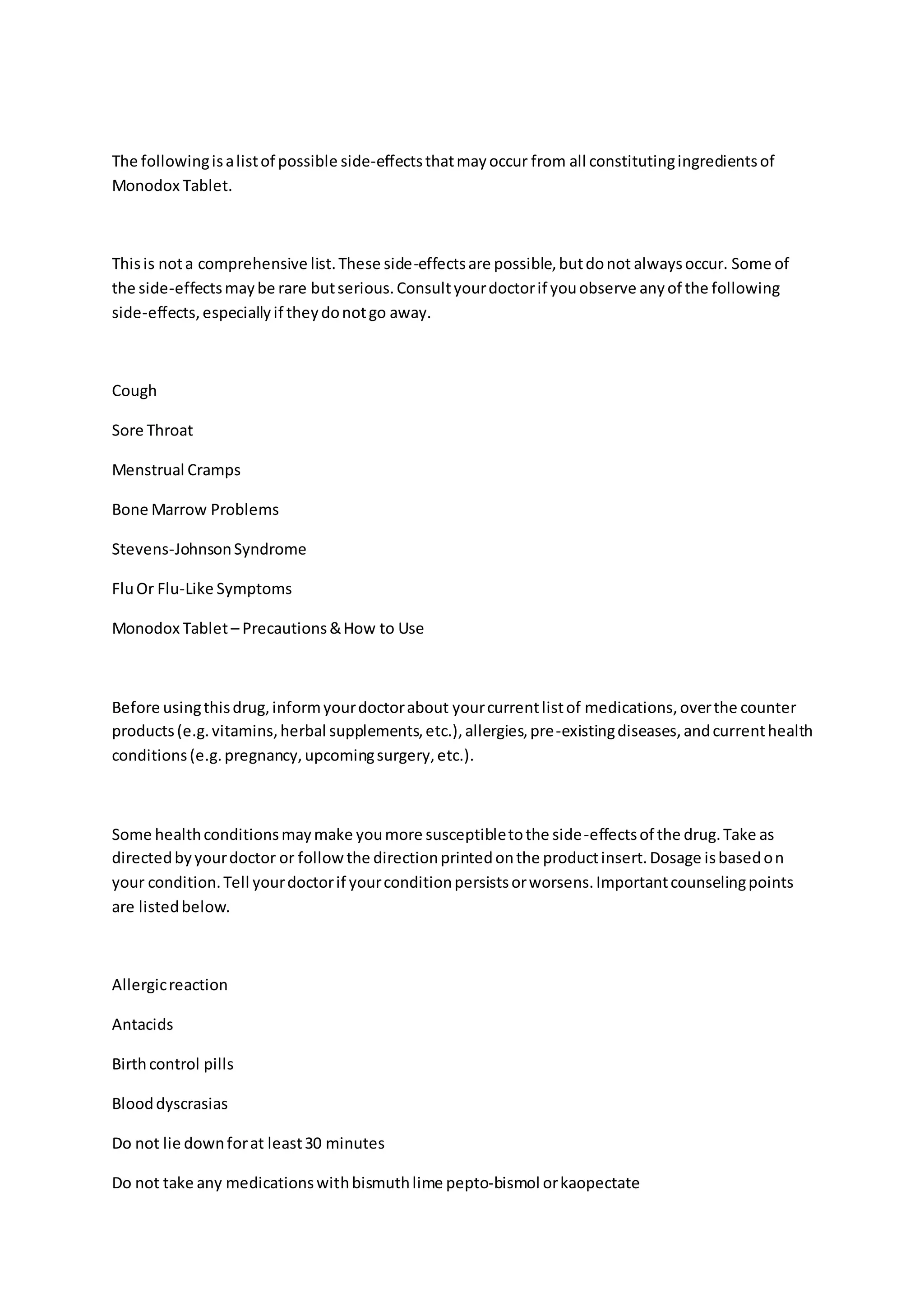 Buy monodox tablet | PDF