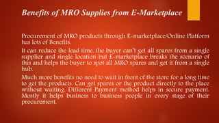 Buy mro supplies through purchasing platform | PPTX | Logistics | Business