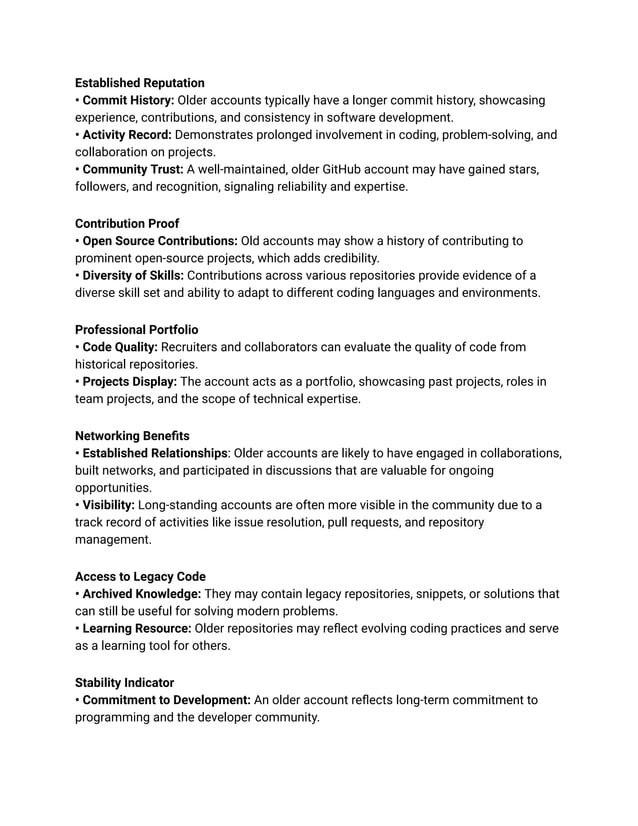 What Is Old GitHub Accounts?- aged github account | PDF