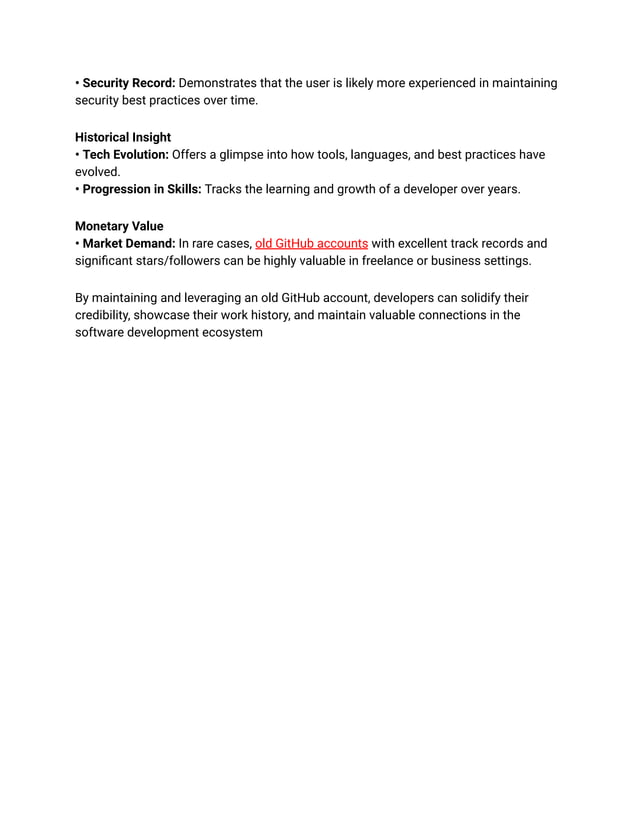 What Is Old GitHub Accounts?- aged github account | PDF