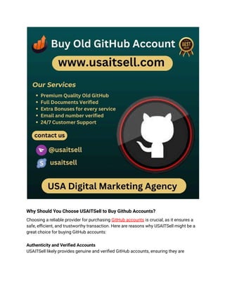 What Is Old GitHub Accounts?- aged github account | PDF