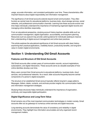 Educational and Practical Insights on Managing Old Gmail Accounts with ...